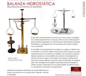 Elemento de la semana del Museo de Ciencias del IES Padre Suárez (184): Balanza hidrostática ...