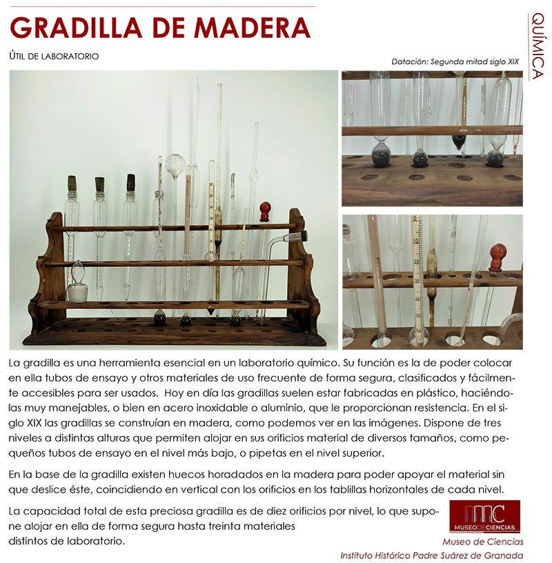 Elemento de la semana del Museo de Ciencias del IES Padre Suárez (214): Gradilla de madera - En ...